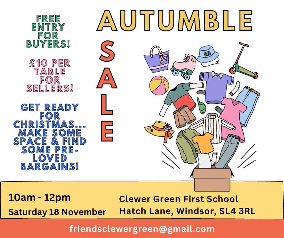 Autumble Sale – Clewer Green First School – I Love Windsor CIC ...