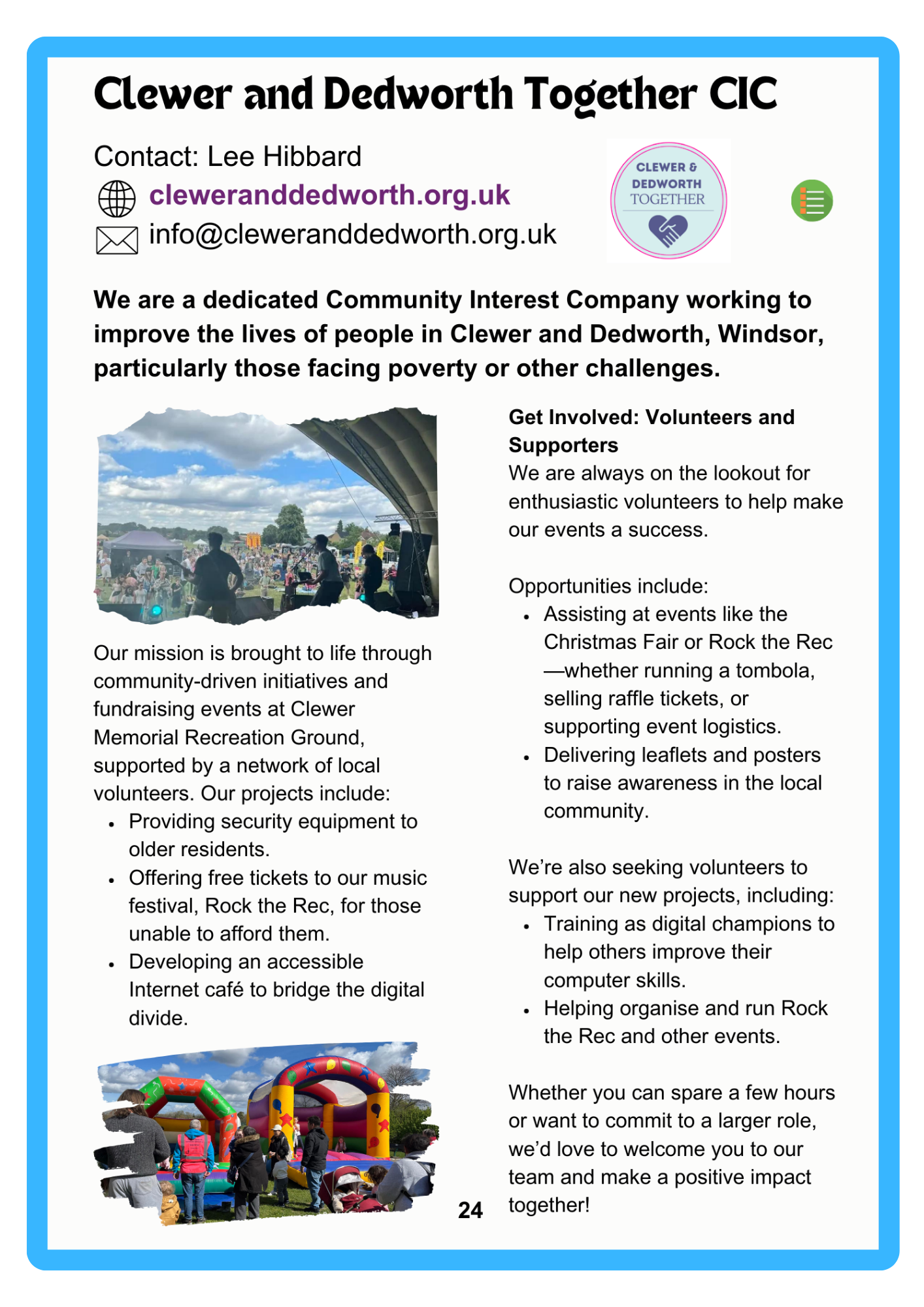 Clewer & Dedworth Together CIC Ask About Free Festival Tickets – I Love ...